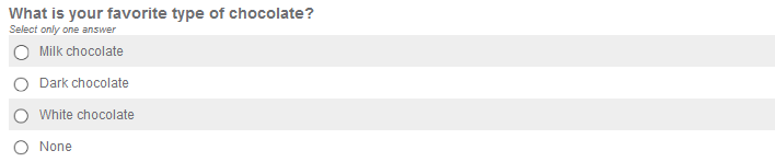 Single Choice Question – SurveyEngine